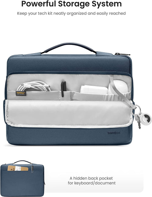 tomtoc 13 Inch Versatile 360 Protective Laptop Briefcase - Blue