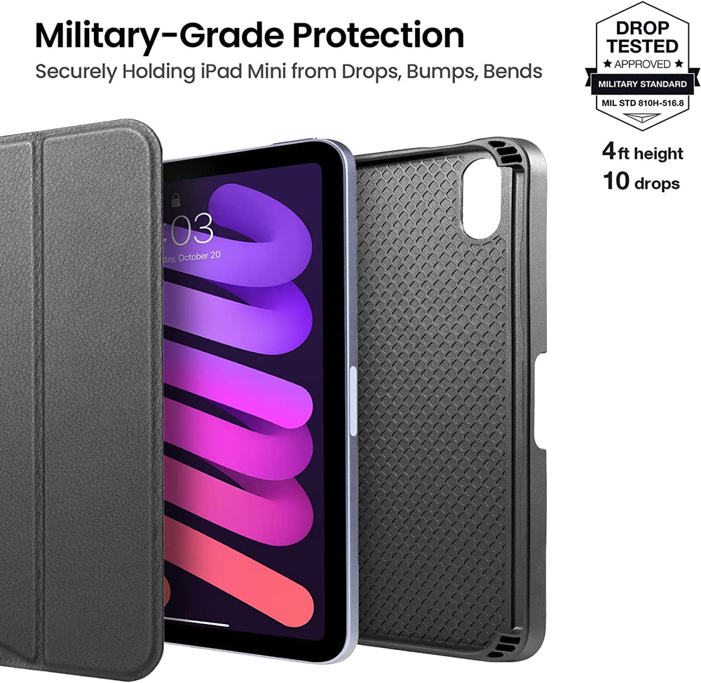 tomtoc Trifold Vertical Case - iPad Mini 6 2021 - Black