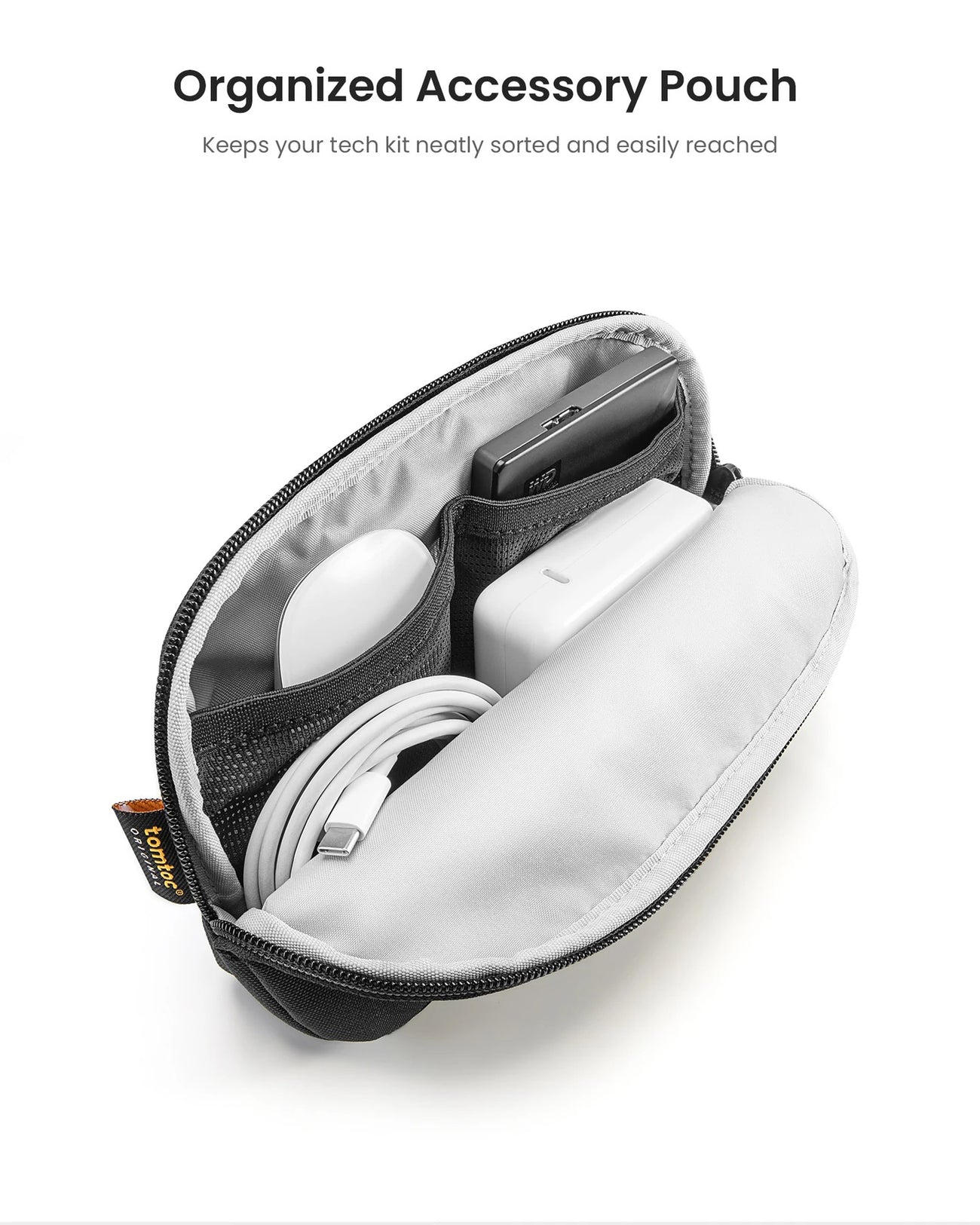 tomtoc 13 Inch Versatile 360 Protective Laptop Sleeve with Pouch - Bla